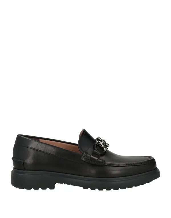 FERRAGAMO Calfskin Loafers With Appliqués - Black