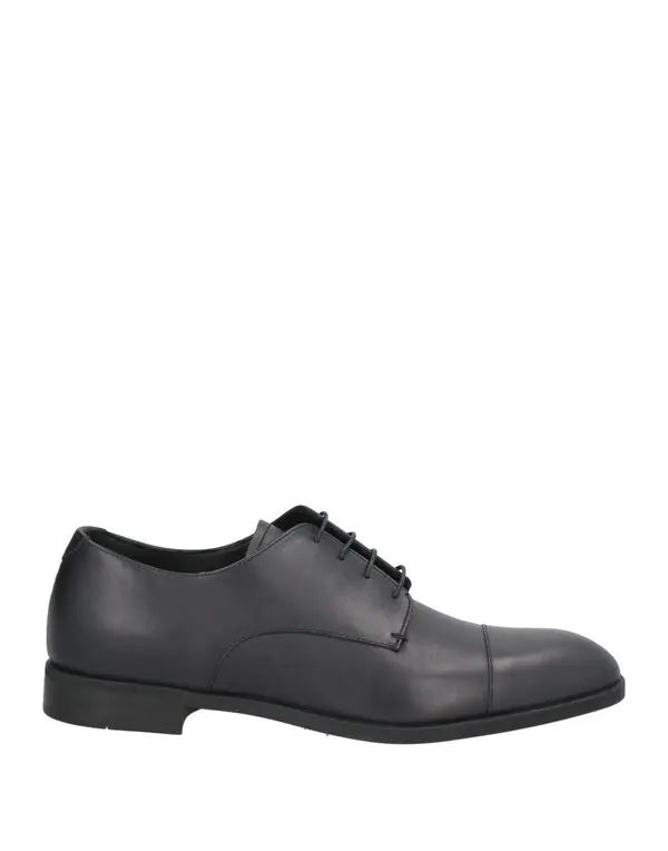 Emporio Armani Lace-Up Calfskin Derby Shoes In Navy - 31  display picture 2