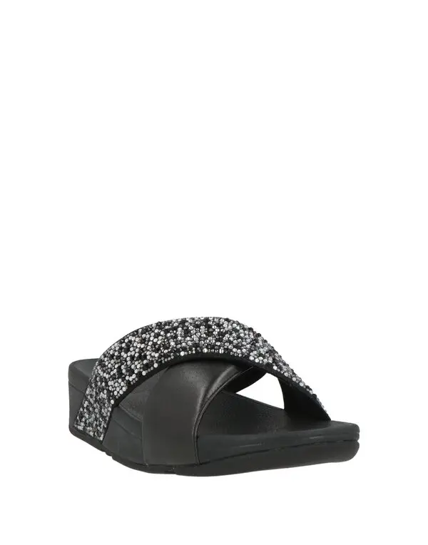 Fitflop Crystal Embellished Wedge Sandals - Black