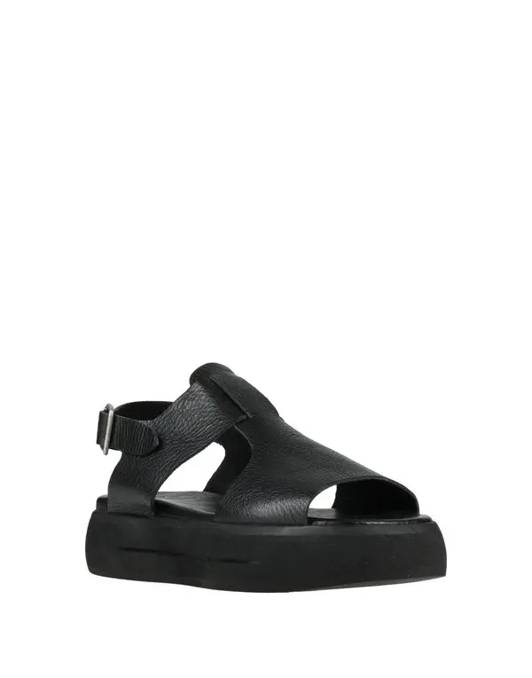 Moma Pebbled Leather Flatform Sandals