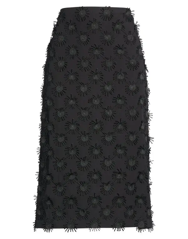 MSGM Appliqued Midi Skirt - Black