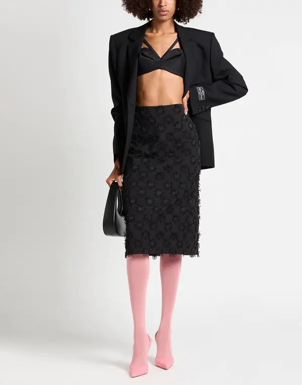 MSGM Appliqued Midi Skirt - Black