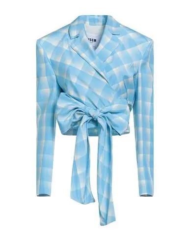 MSGM Tartan Viscose Blazer - Blue