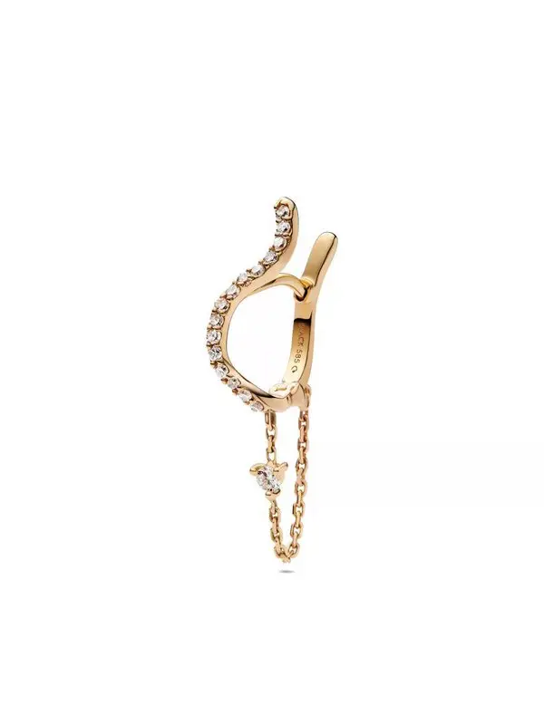 MARIA BLACK 14kt Yellow Versailles Lab-grown Diamonds Drop Huggie Earring - Gold