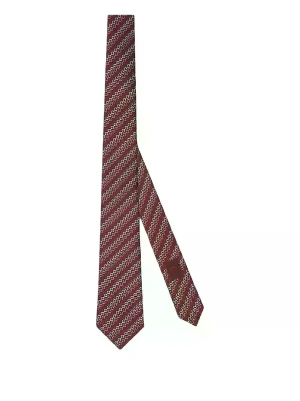 Gucci Horsebit Chain Silk Neck Tie - Red