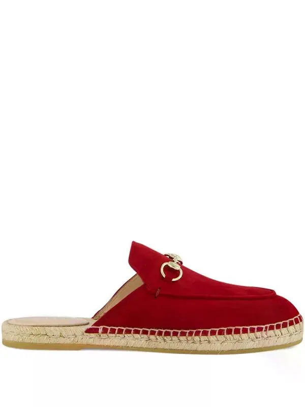 Gucci Horsebit Espadrille Mules - Red