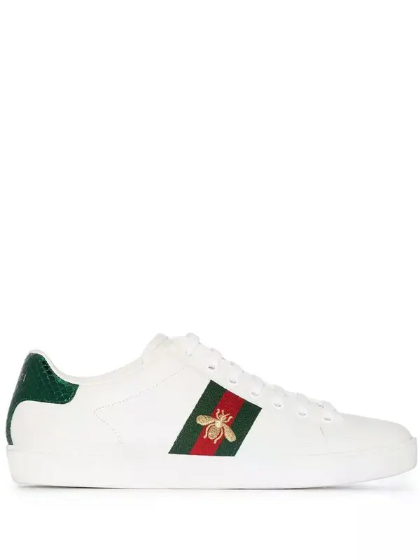 Gucci Bee-detail Sneakers - White