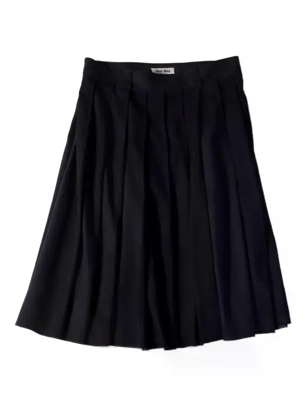 Miu Miu Pleated Suede Midi Skirt