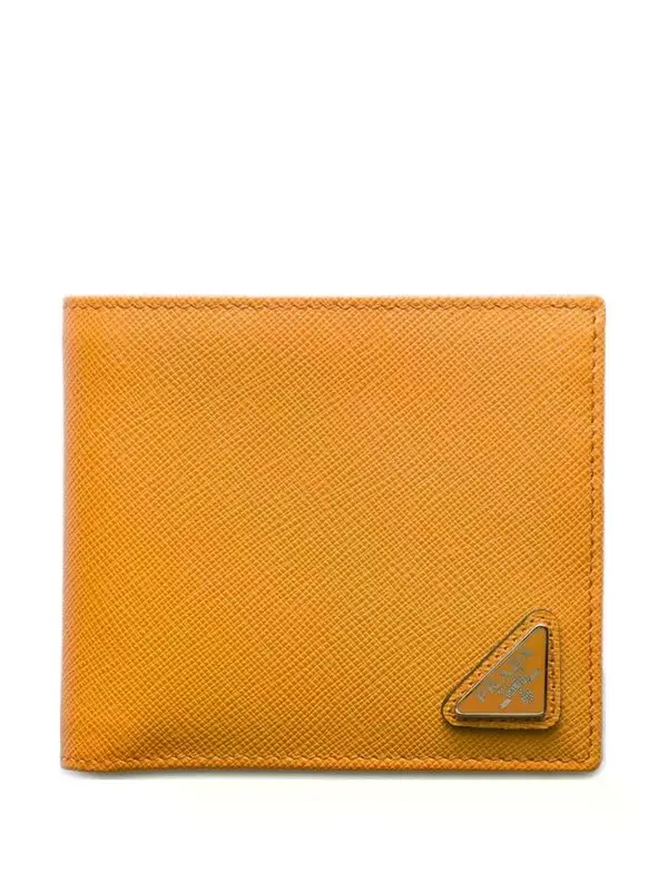Prada Triangle-logo Saffiano Leather Wallet - Orange