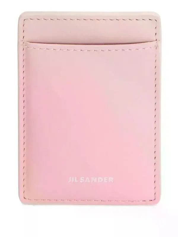 JIL SANDER Embossed Magnetic Card Holder - Pink