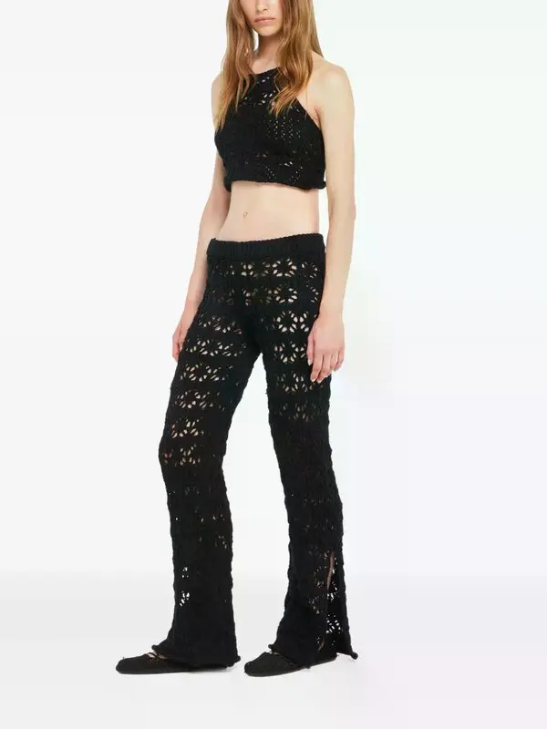 Alanui Crochet Halterneck Top - Black