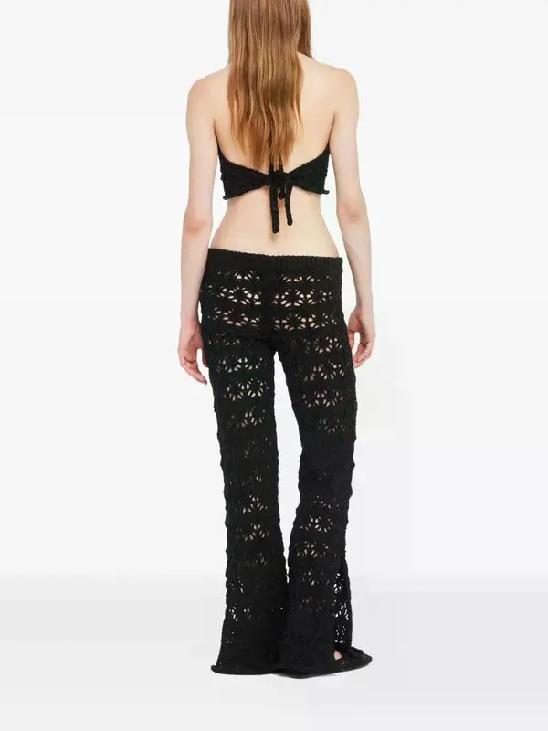 Alanui Crochet Halterneck Top - Black