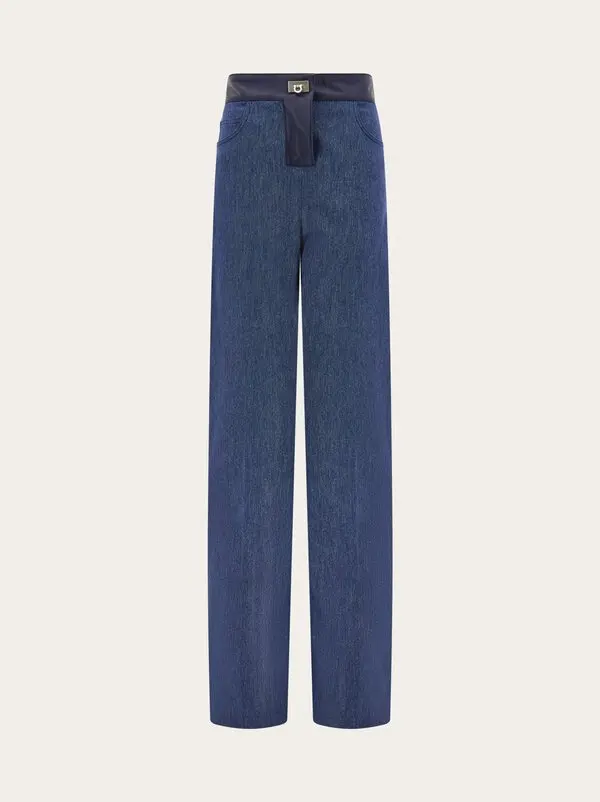 FERRAGAMO Five Pocket Wide Leg Trousers