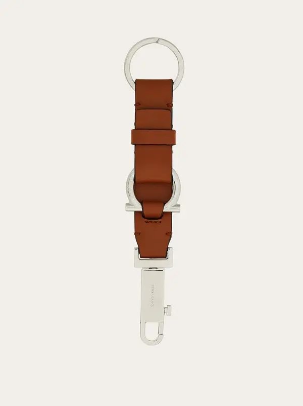 FERRAGAMO Gancini Key Ring - Brown