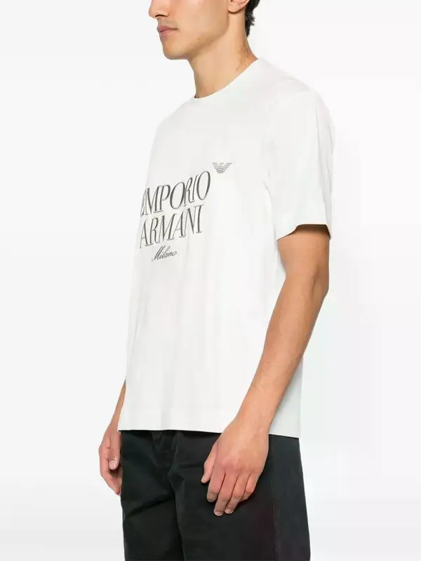 Emporio Armani Logo-embroidered T-shirt - White