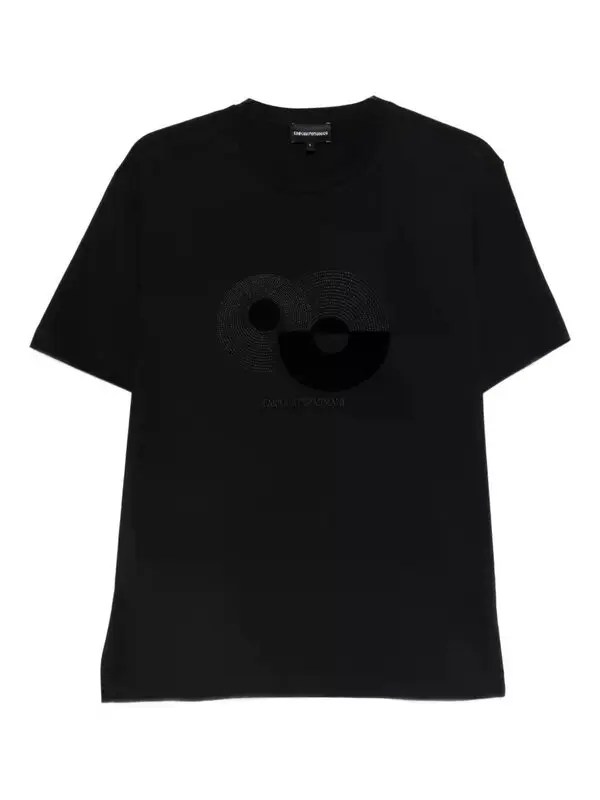 Emporio Armani Logo-embroidered T-shirt - Black