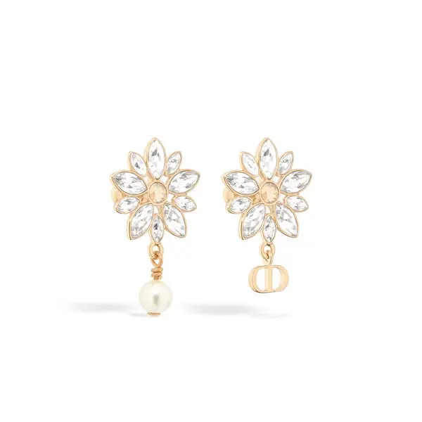 Dior Fleur De Glace Asymmetrical Earrings
