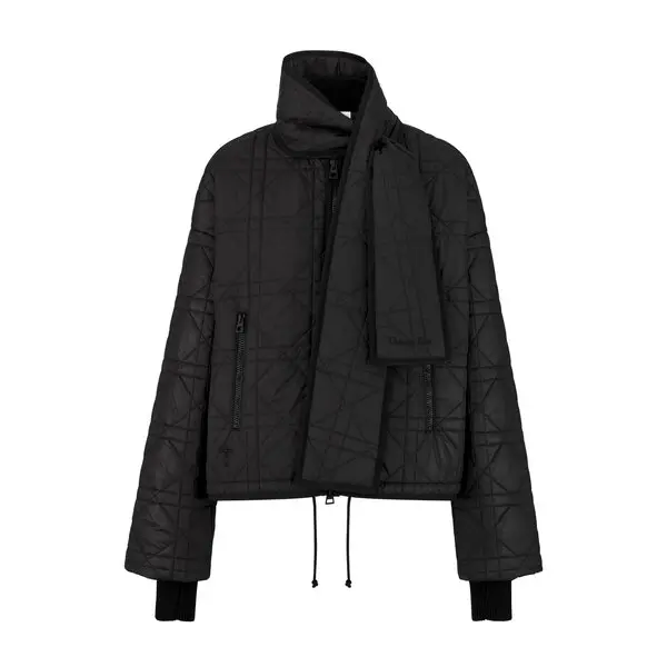 Dior Macrocannage Quilted Coat With Scarf Collar