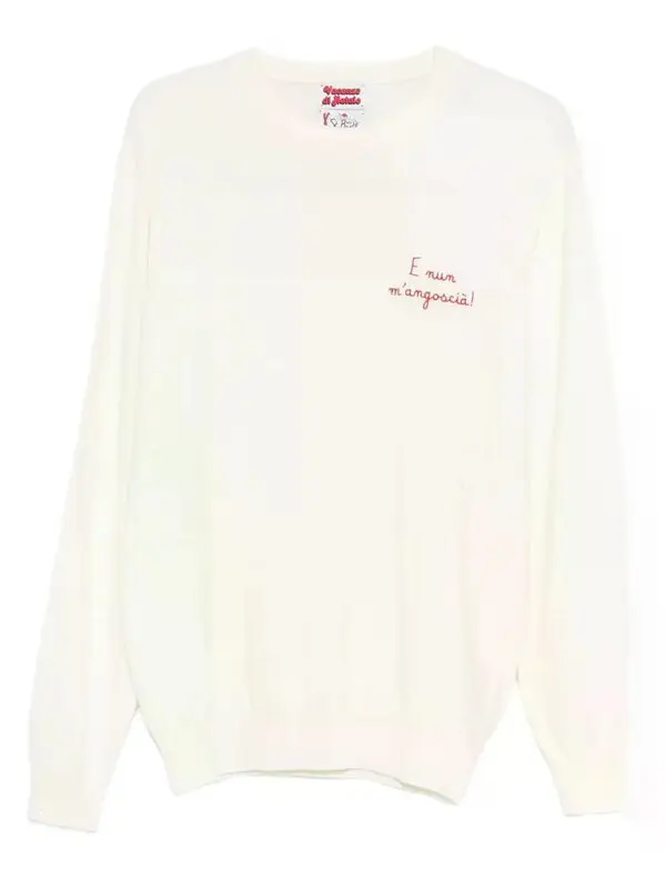 MC2 SAINT BARTH Embroidered Crew-neck Sweater - White