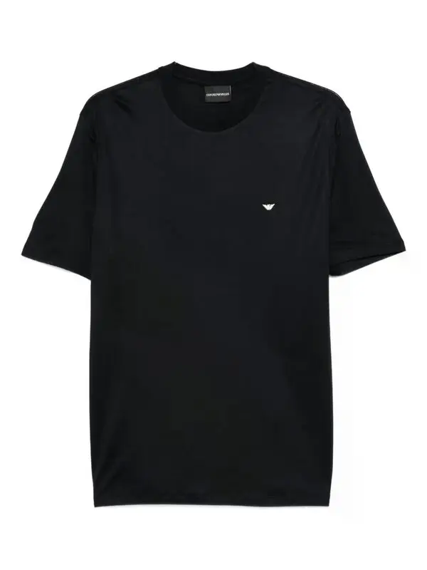 Emporio Armani Logo-embroidered T-shirt - Black