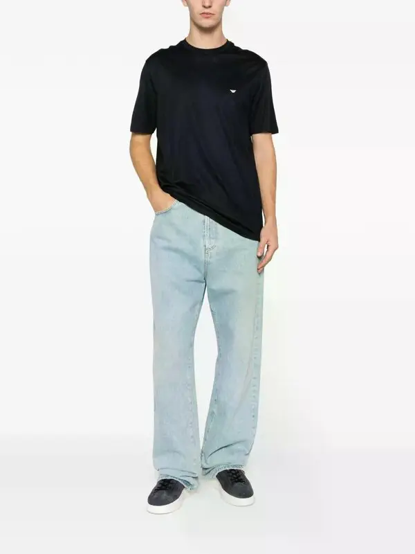 Emporio Armani Logo-print Crew-neck T-shirt - Black