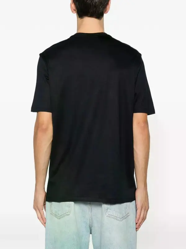 Emporio Armani Logo-print Crew-neck T-shirt - Black