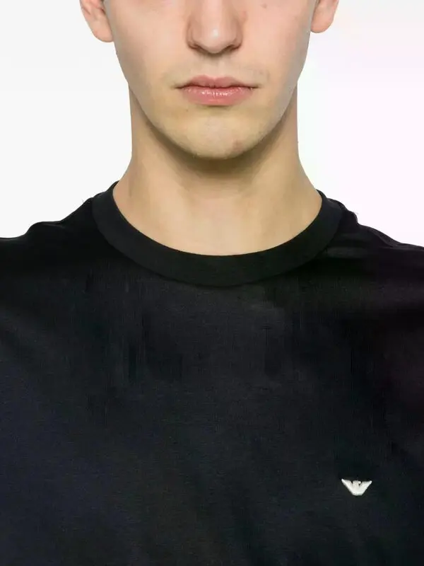 Emporio Armani Logo-print Crew-neck T-shirt - Black