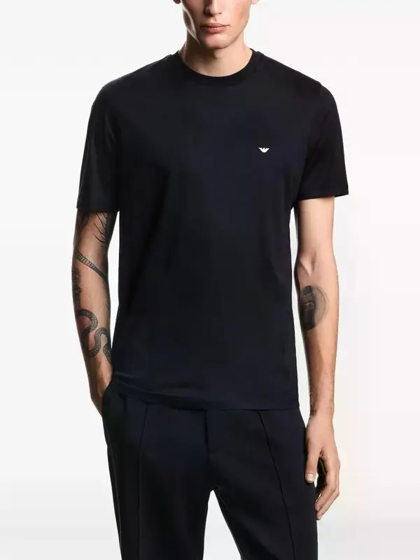 Emporio Armani Logo-print Crew-neck T-shirt - Black