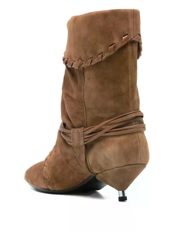 GISEL MOIRE Braided Buckle Boots
