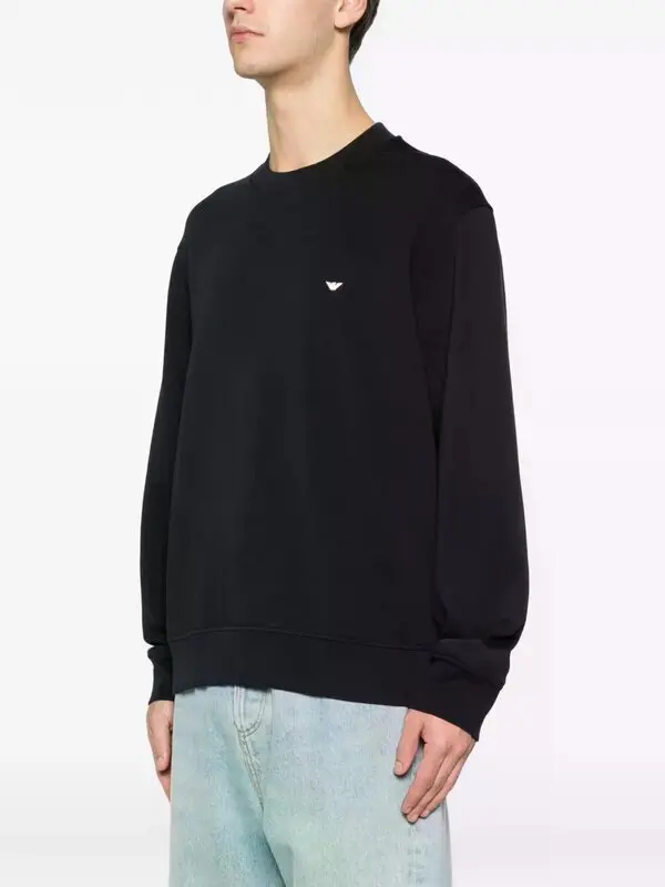 Emporio Armani Logo-embroidered Sweatshirt - Black