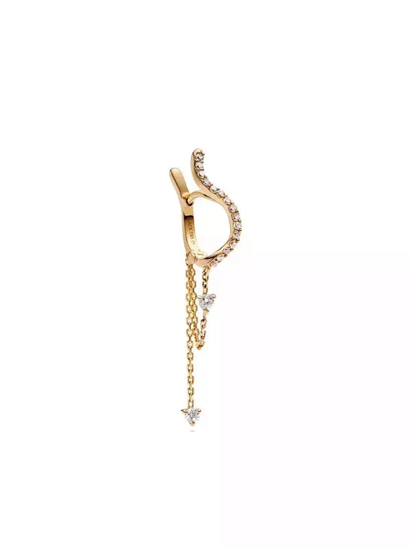 MARIA BLACK 14k Recycled Yellow Versailles Diamond Drop Huggie Earring