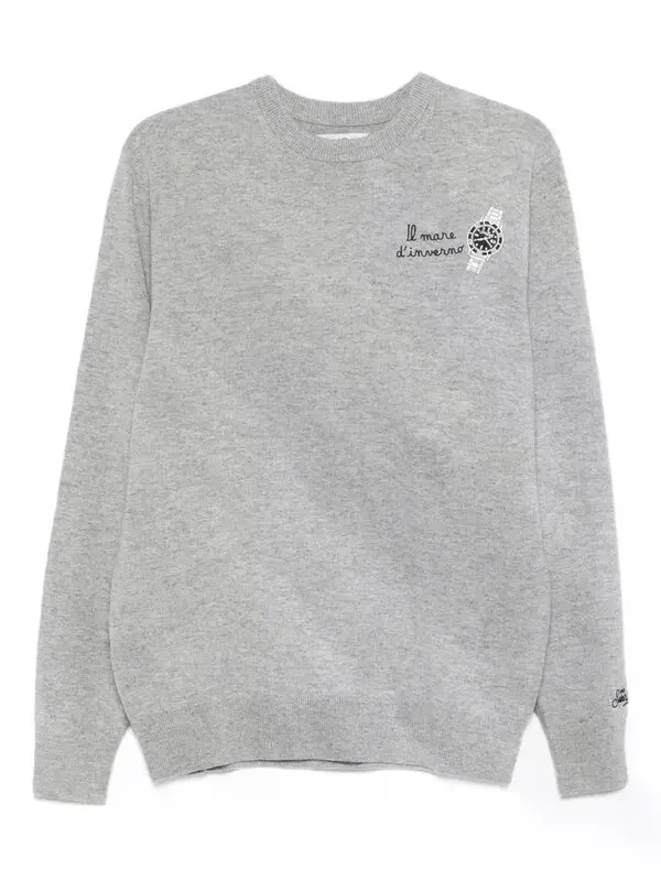 MC2 SAINT BARTH Embroidered Crew-neck Sweater - Grey