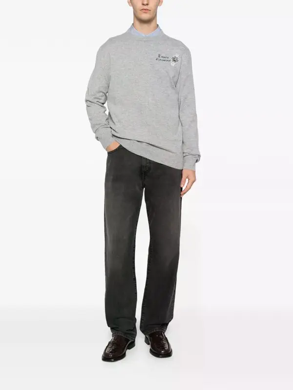 MC2 SAINT BARTH Embroidered Crew-neck Sweater - Grey