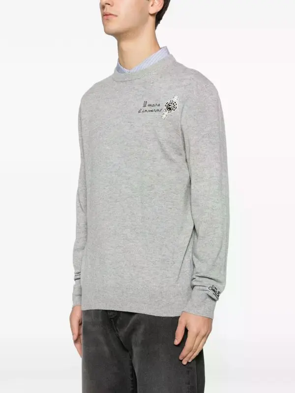 MC2 SAINT BARTH Embroidered Crew-neck Sweater - Grey