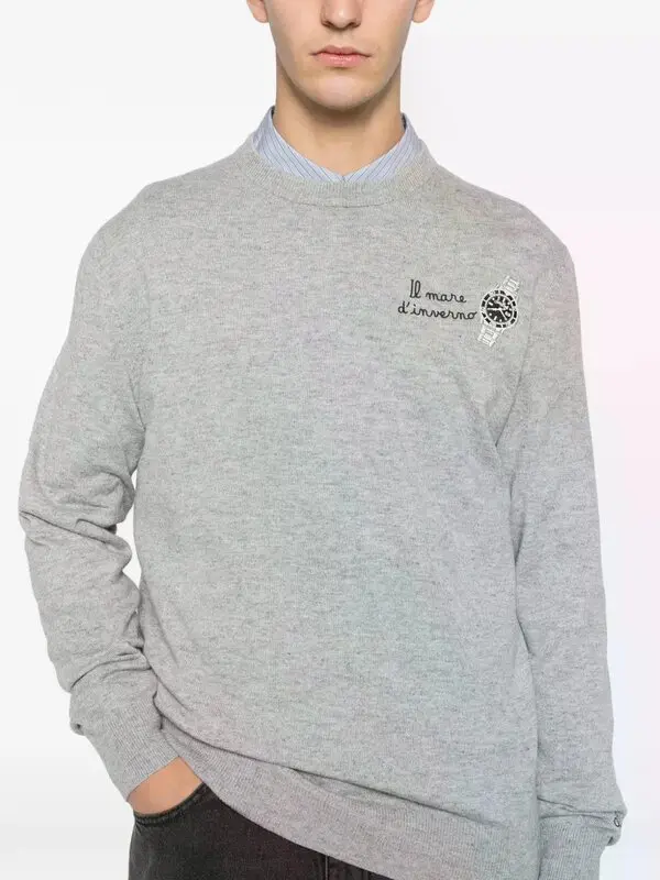 MC2 SAINT BARTH Embroidered Crew-neck Sweater - Grey
