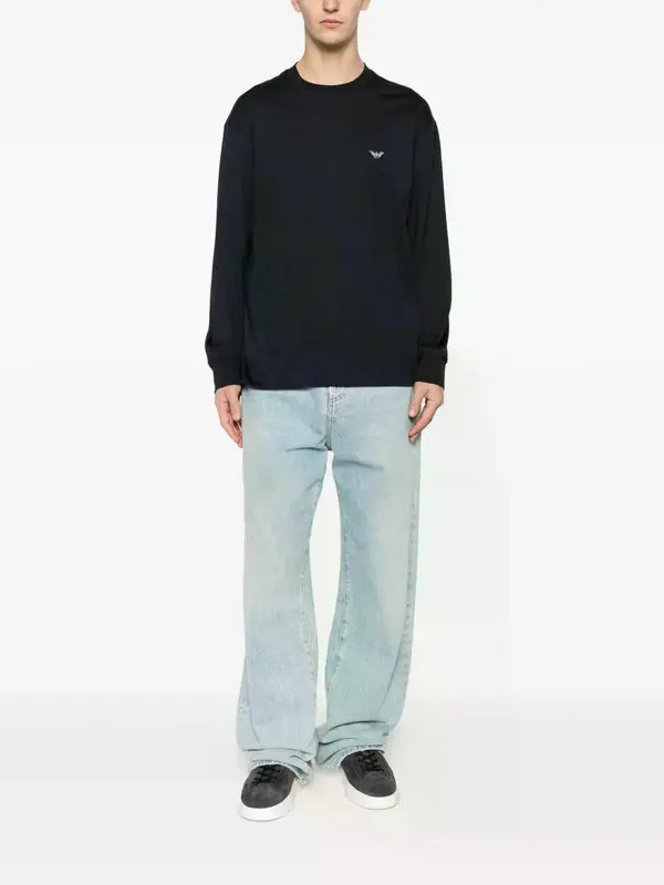 Emporio Armani Logo-patch Sweatshirt - Blue