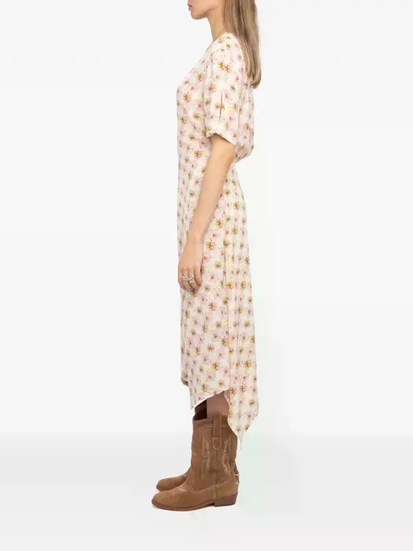 Zadig&Voltaire Printed Asymmetrical Wrap Dress - Neutrals