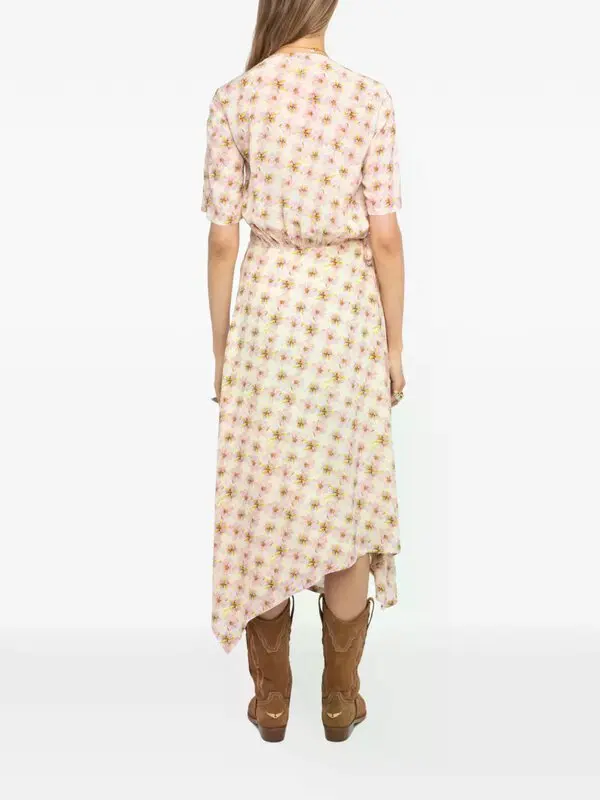 Zadig&Voltaire Printed Asymmetrical Wrap Dress - Neutrals