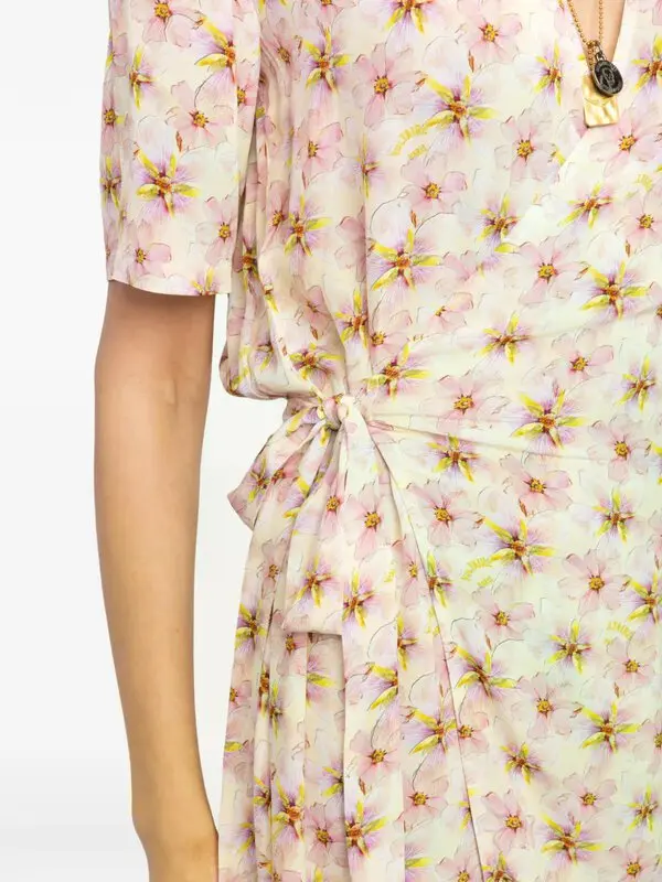 Zadig&Voltaire Printed Asymmetrical Wrap Dress - Neutrals