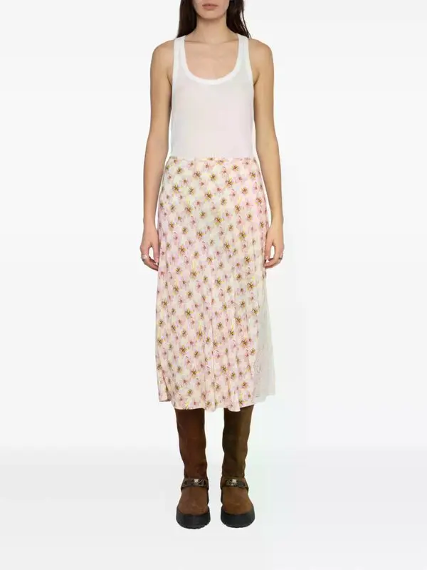 Zadig&Voltaire Jayla Floral-print Midi Skirt - Neutrals