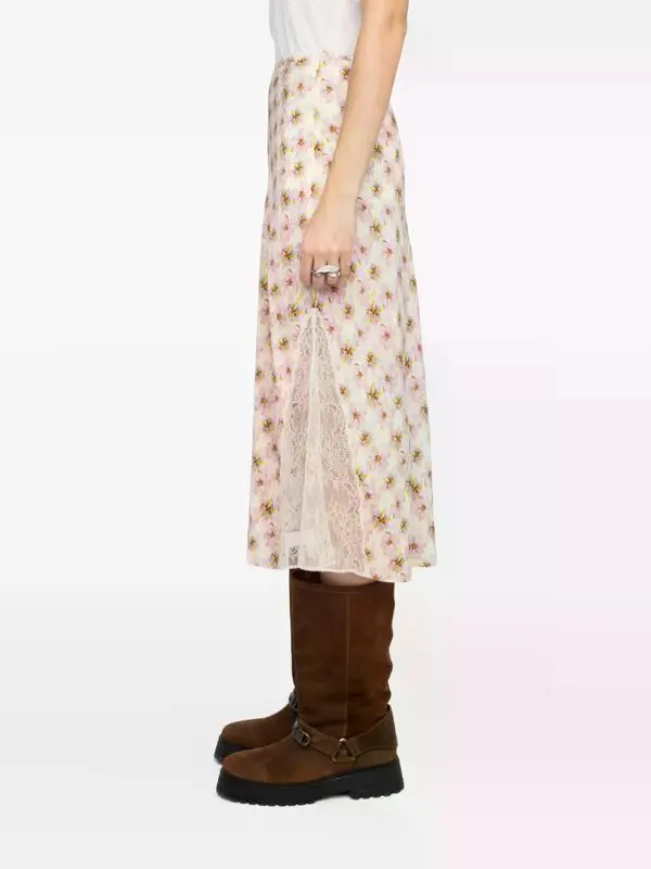 Zadig&Voltaire Jayla Floral-print Midi Skirt - Neutrals