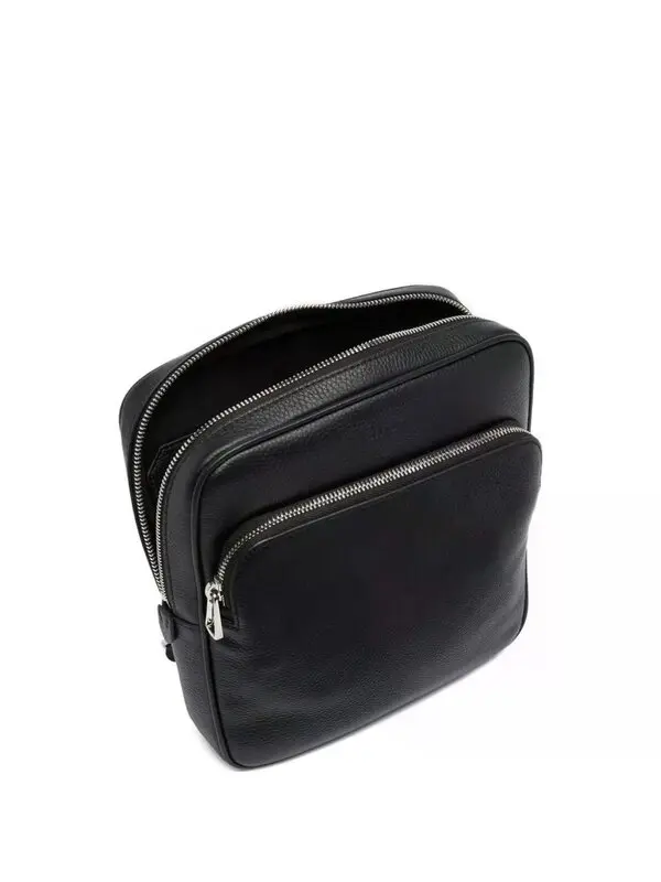 Bally Leather Messenger Bag - Black