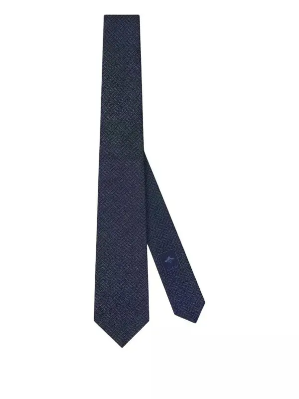 Gucci Herringbone Silk Tie - Blue