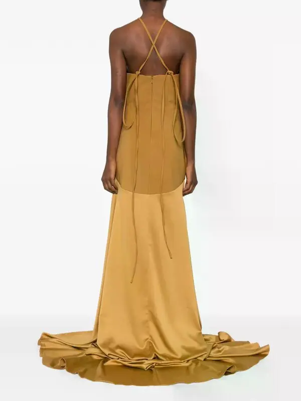 slim fit dress slacks The Tiffany Maxi Dress in Gold – Solace London main image 0