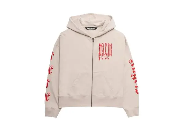 Palm Angels Gothic Logo Zipped Hoodie