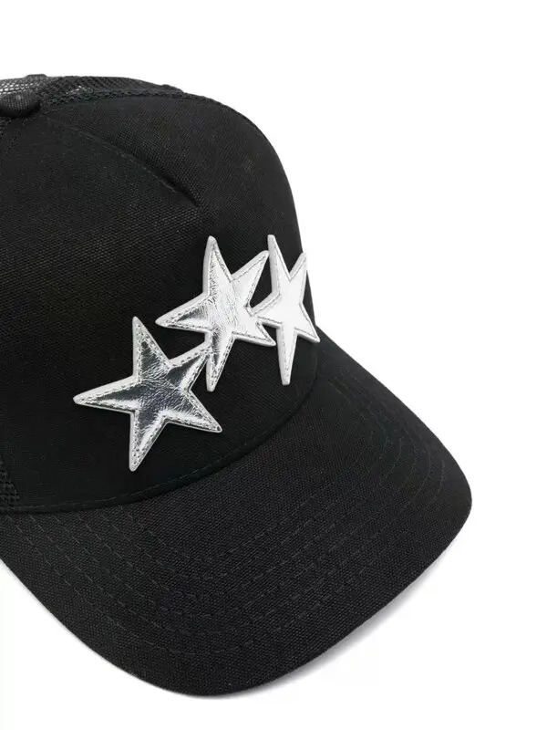 Amiri 3 Star Metallic Trucker Hat - Black