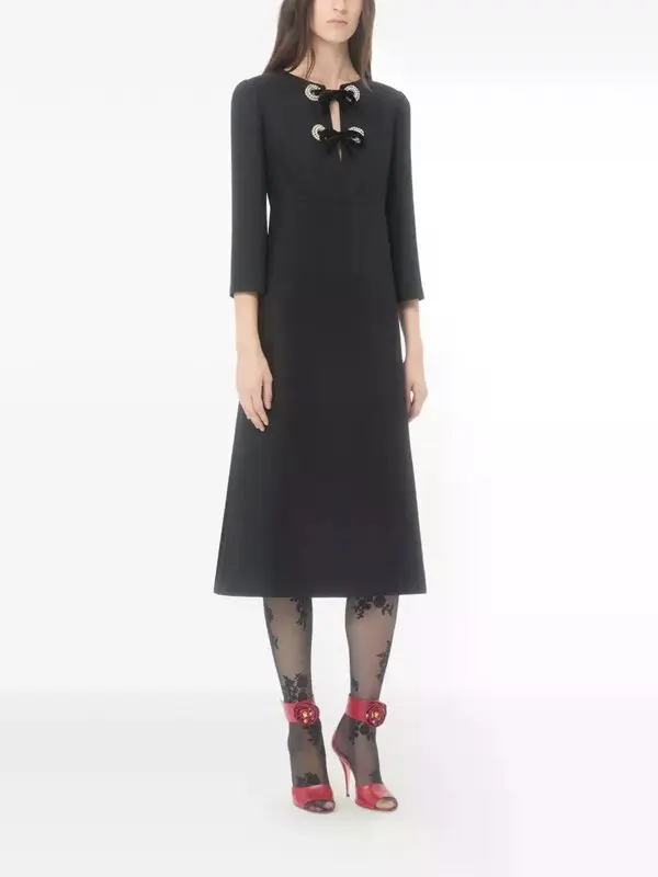 Valentino Garavani Midi Crepe Couture Dress - Black