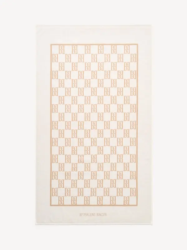BY MALENE BIRGER Kimosa Towel Organic Cotton Towel - Dark Sand Monogram