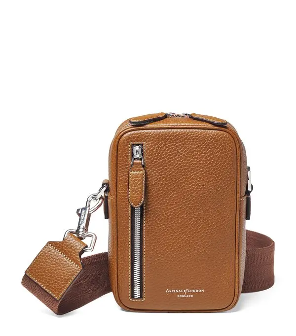 ASPINAL OF LONDON Leather Reporter Cross-body Bag - Brown