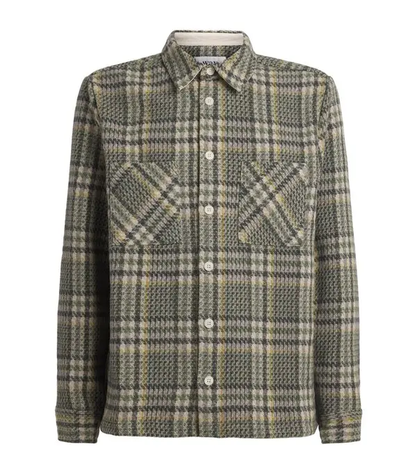 WAX LONDON Wool-blend Check Whiting Overshirt